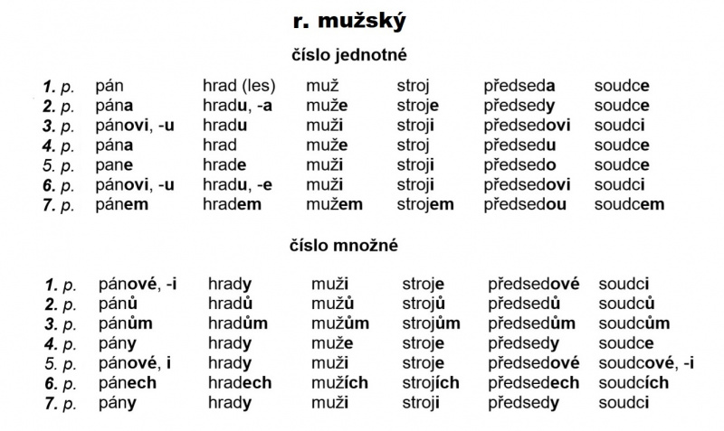 Vzory podstatných jmen